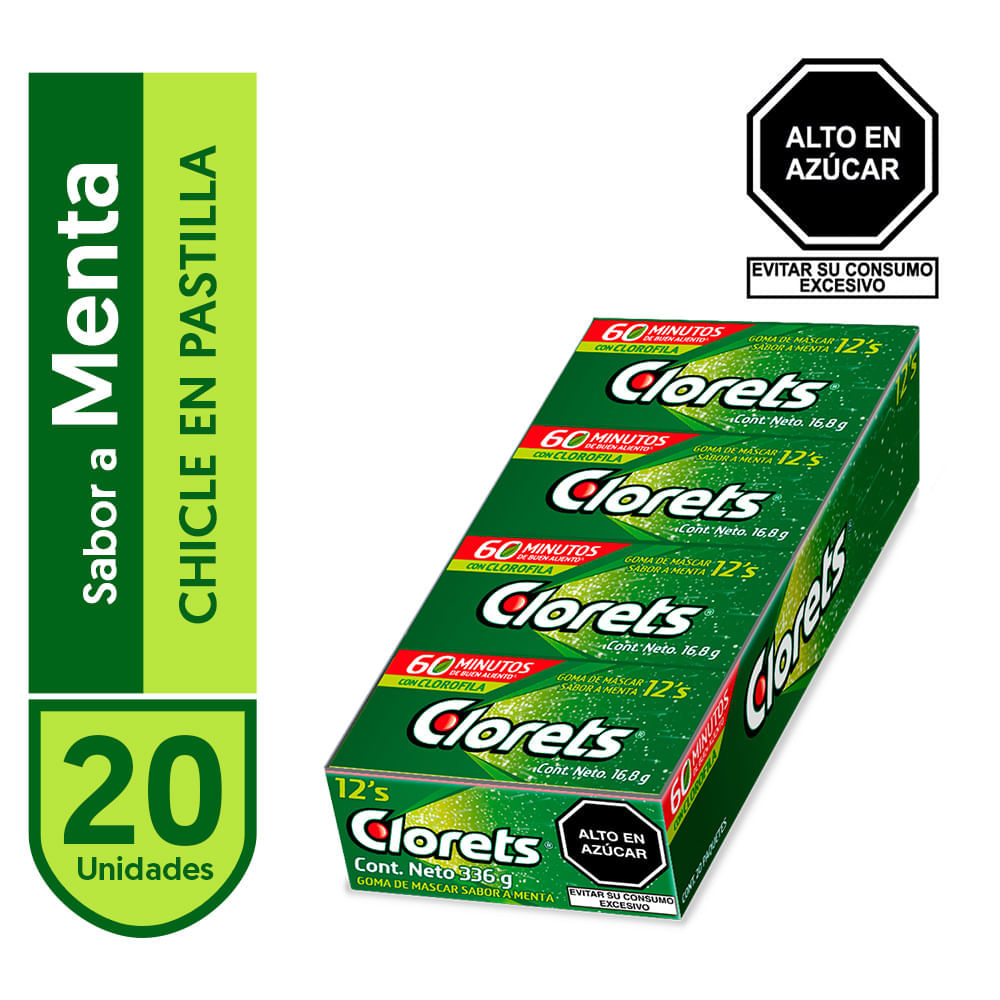 Clorets ,Menta, 12s-76222106867300 May - Mondelez-Peru-Mayoristas
